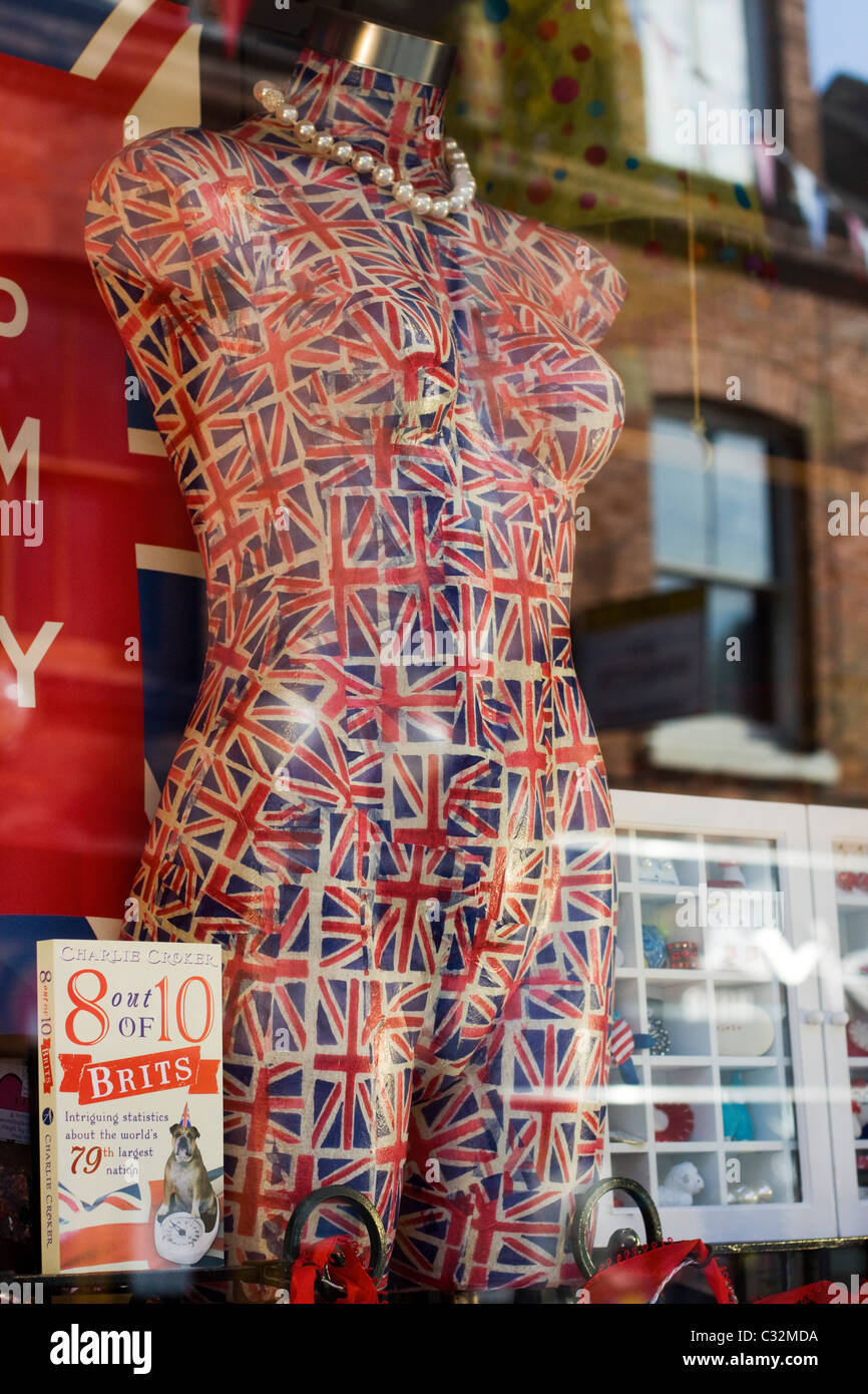 Shop Window Display Union Jack Mannequin Stock Photo - Alamy