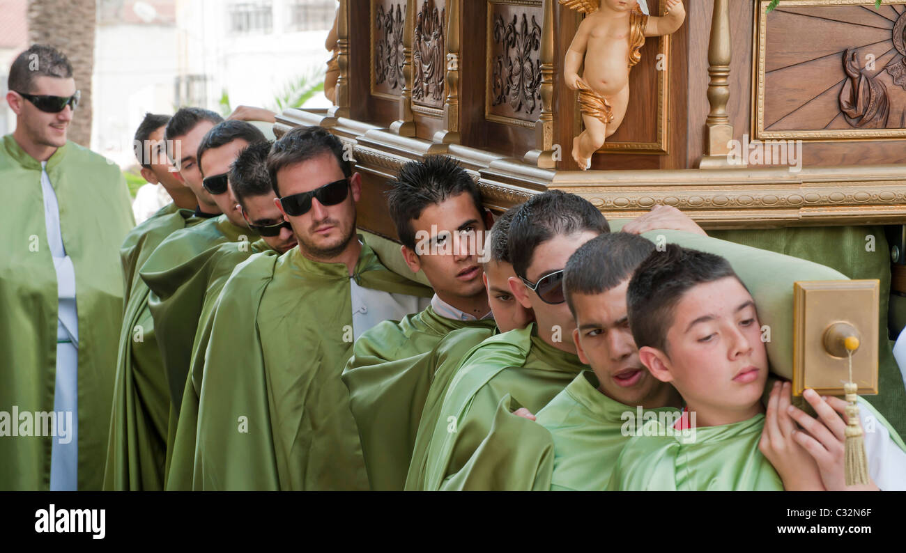 Good Friday procession of Holy week in Turre village, near Mojacar ...