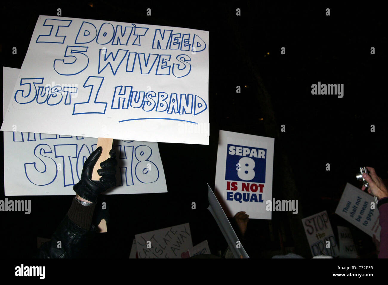 Proposition 8 Protest outside the Mormon Church, The Church of Jesus ...