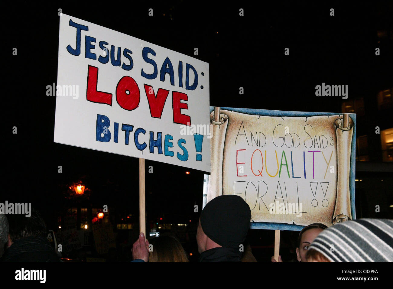Proposition 8 Protest outside the Mormon Church, The Church of Jesus ...