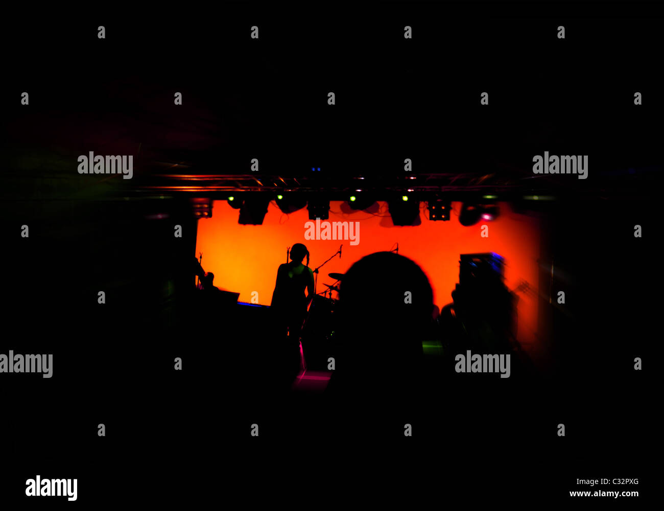 Rock concert , blurry dark rock concert background with text space ...