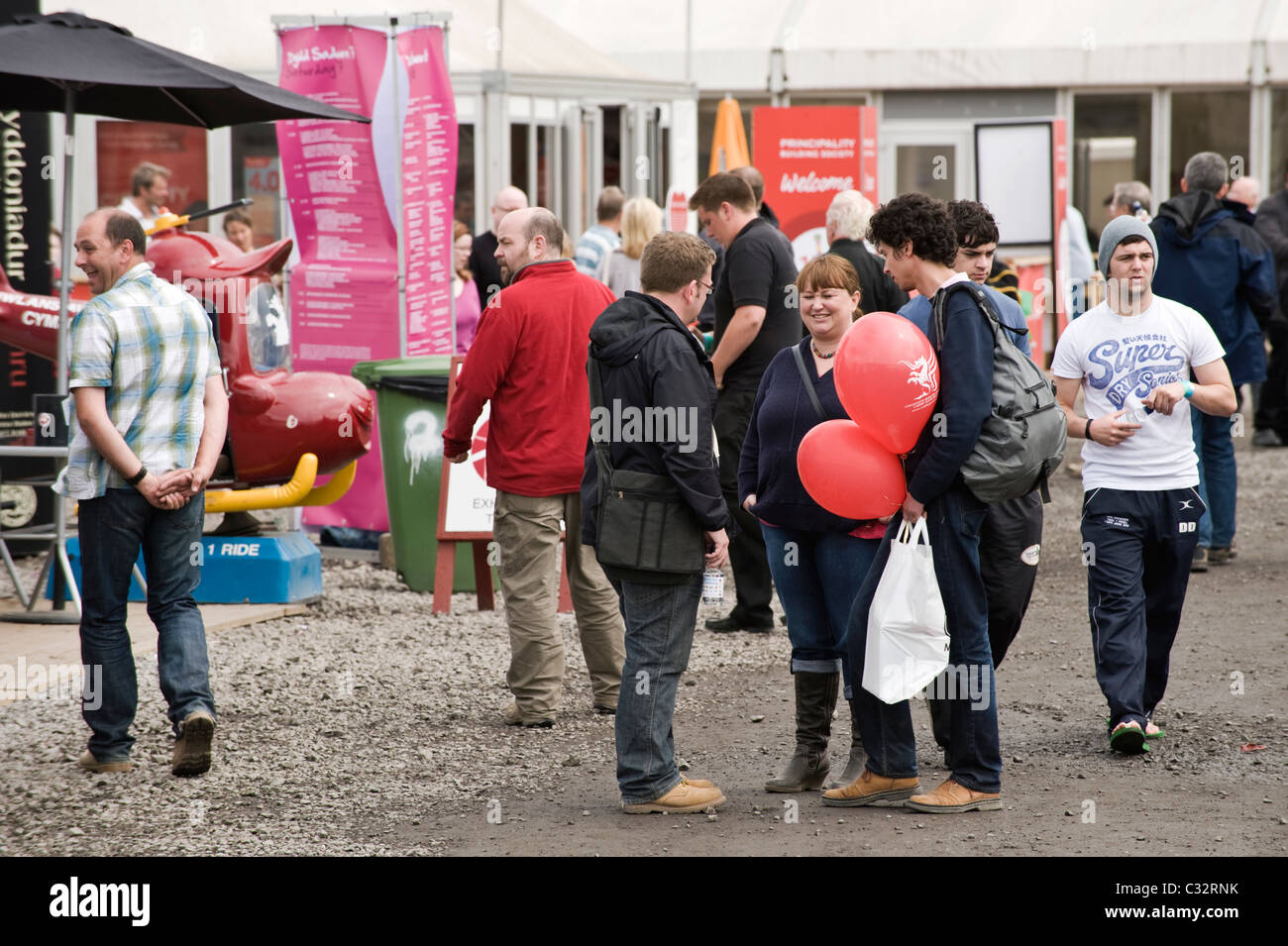 Crowds of people at National Eisteddfod of Wales 2010 annual Welsh ...