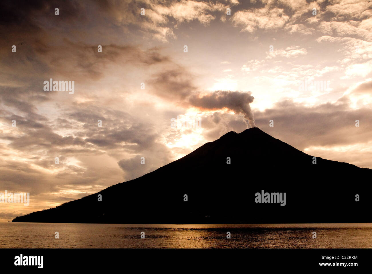 Volcano in morning sun Stock Photo - Alamy