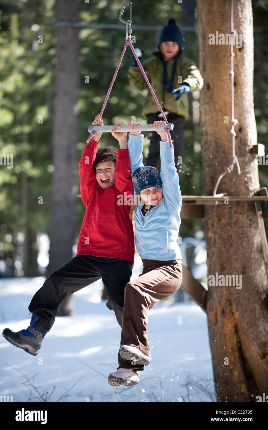 Zipline riding hi-res stock photography and images - Alamy