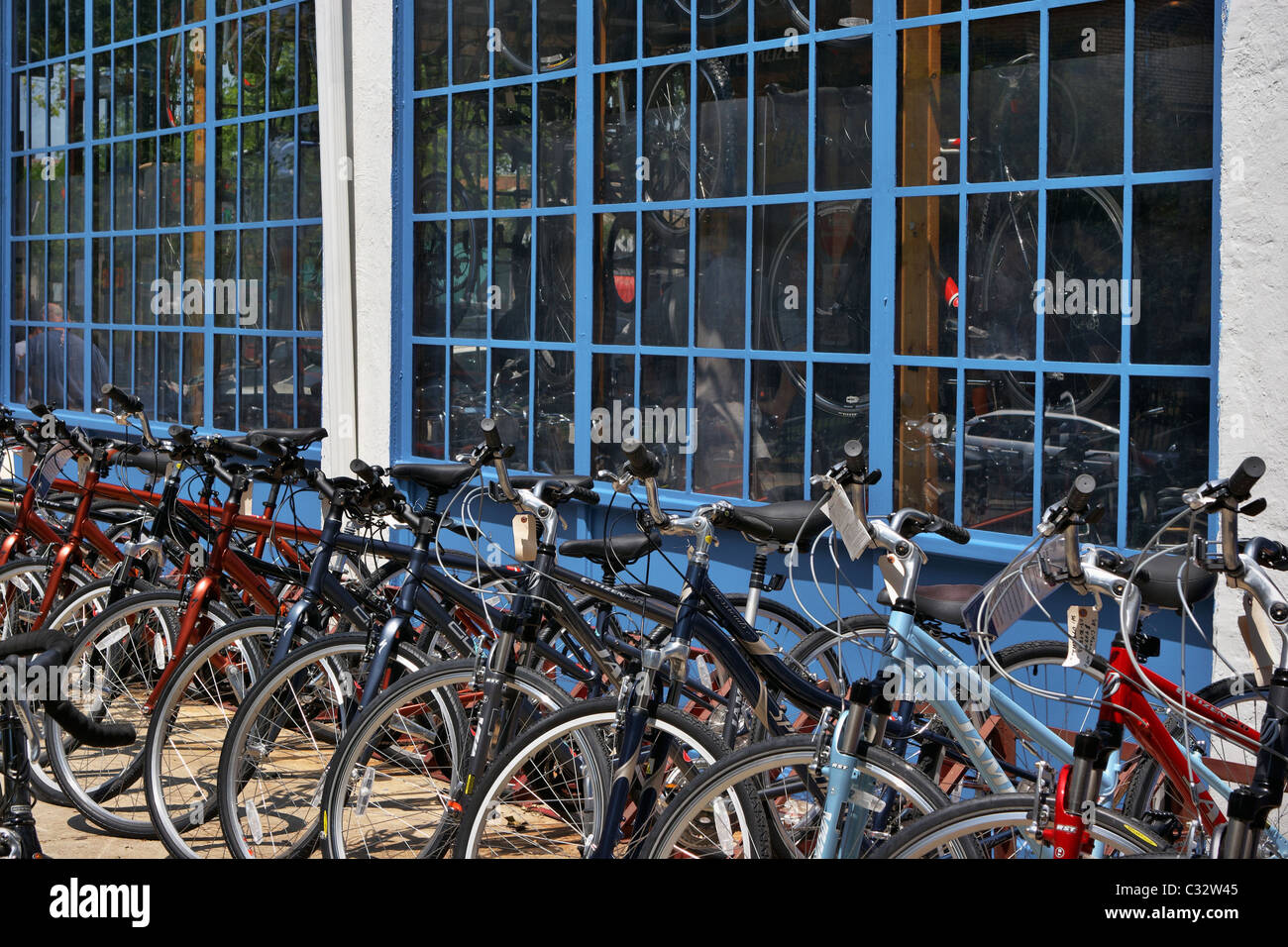 Bicycles outside a bicycle shop in the Adams-Morgan neighborhood of ...
