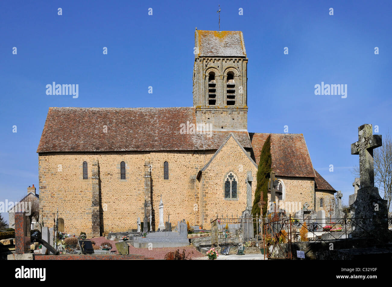 Church and churchyard of village Saint-Ceneri-le-Gerei ("France's Most ...