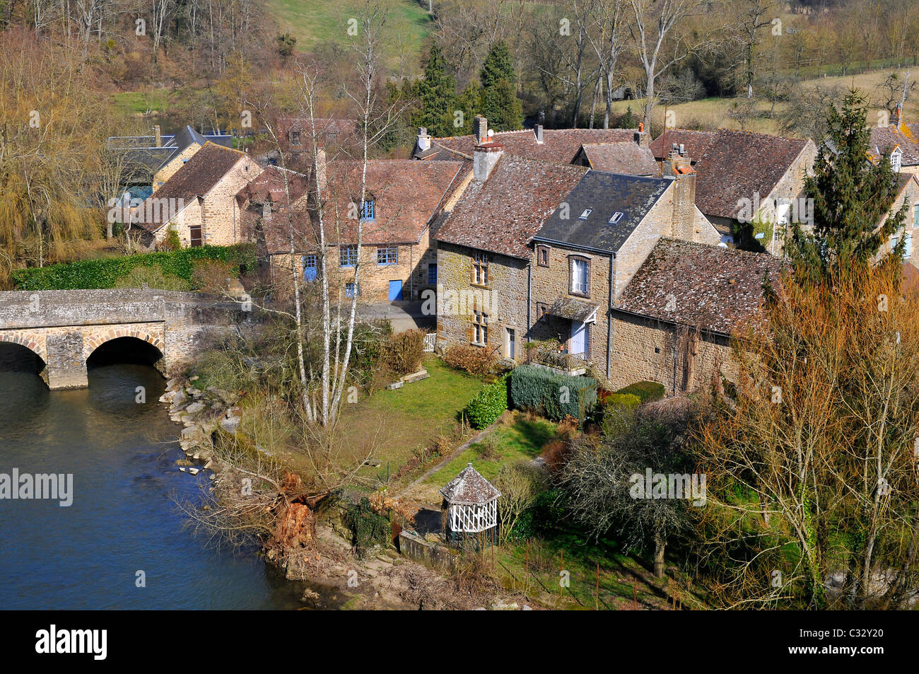 Aerial view of the village of Saint-Ceneri-le-Gerei ("France's Most ...