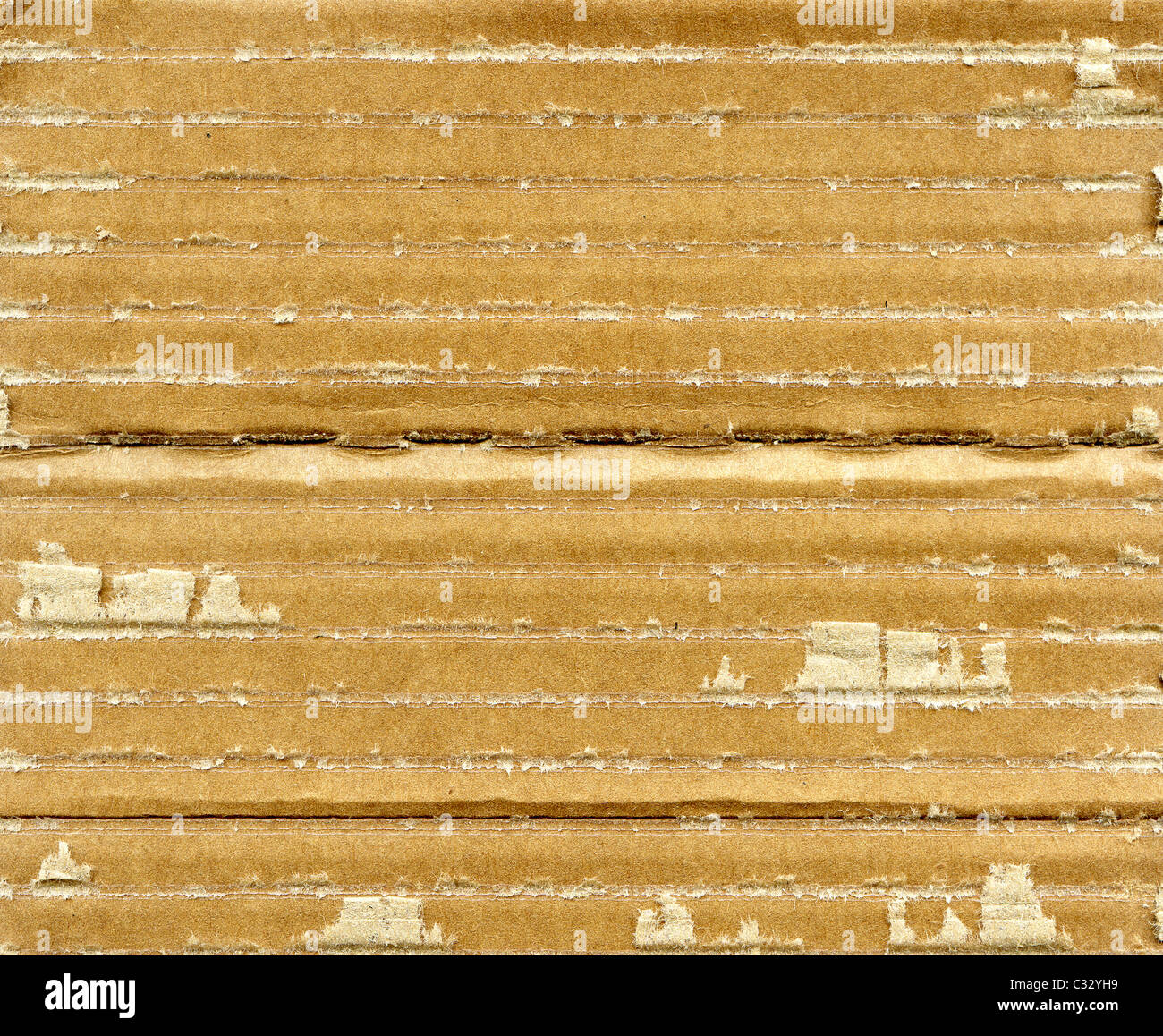 Textured striped corrugated cardboard with natural fiber parts Stock ...