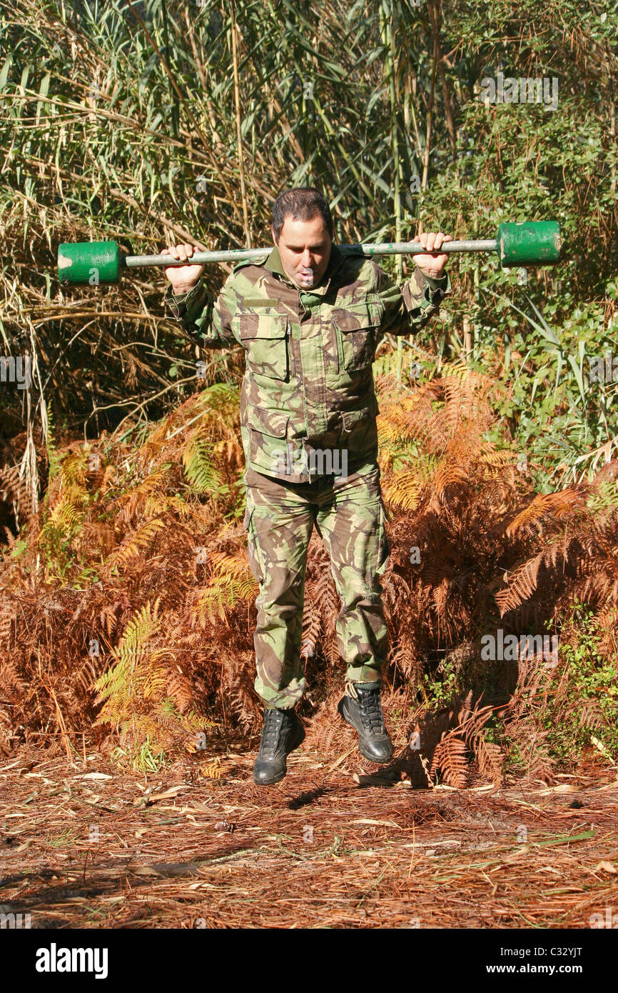 Military physical training, with weights Stock Photo - Alamy
