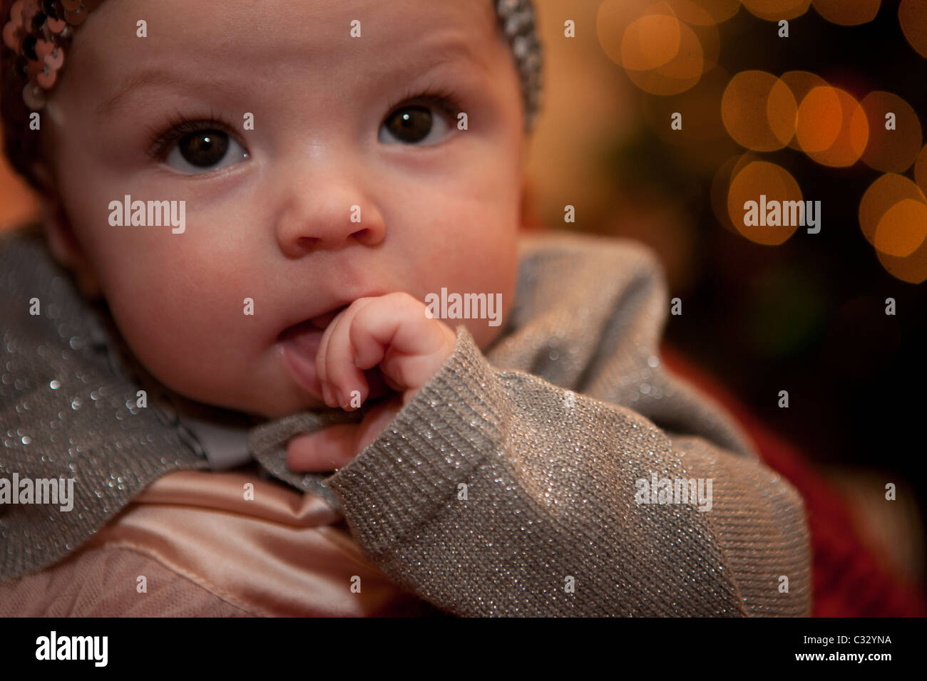 Baby's first Christmas Stock Photo - Alamy