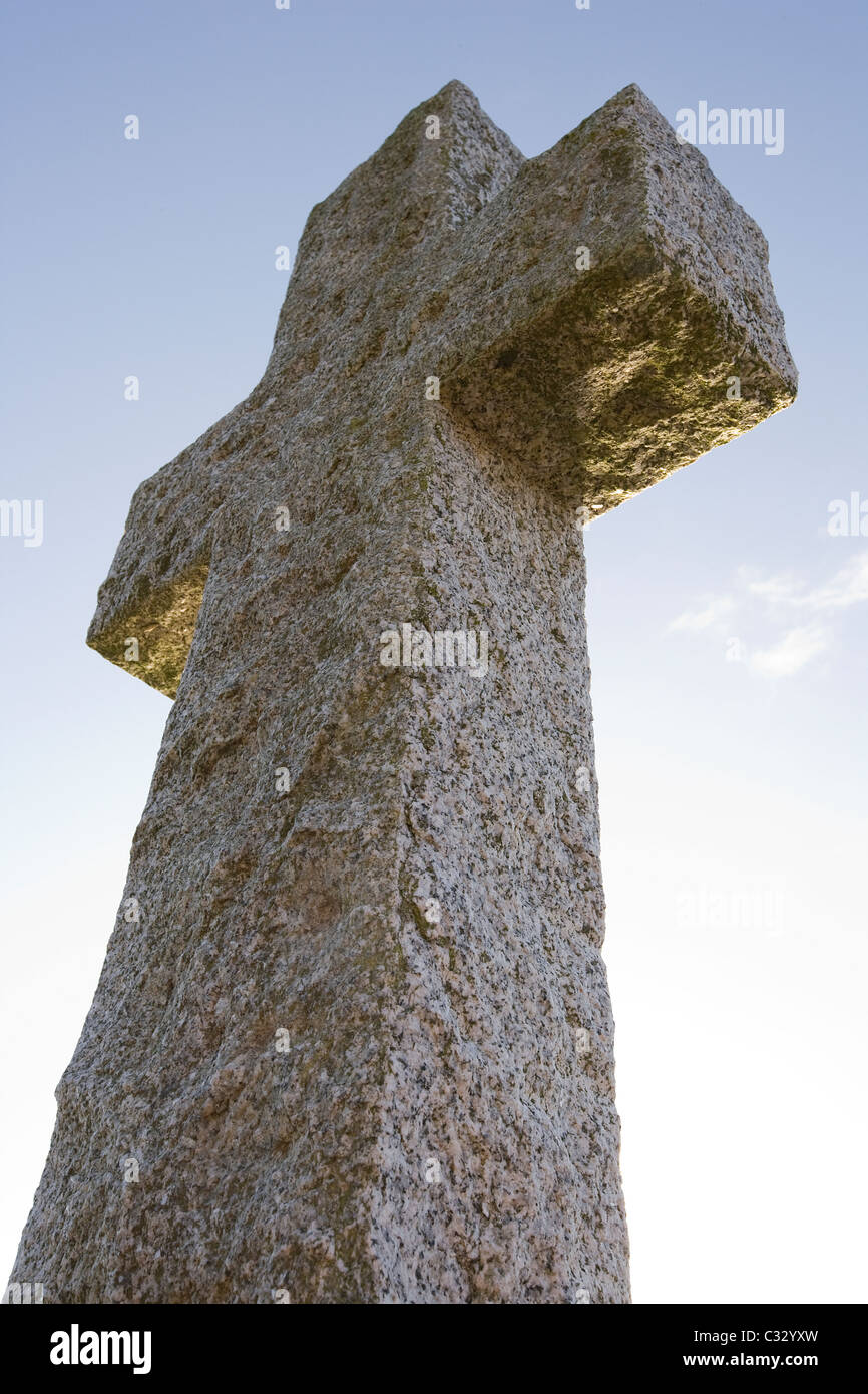 Ancient Stone Cross Monument shot in Reykjavik Iceland Stock Photo - Alamy