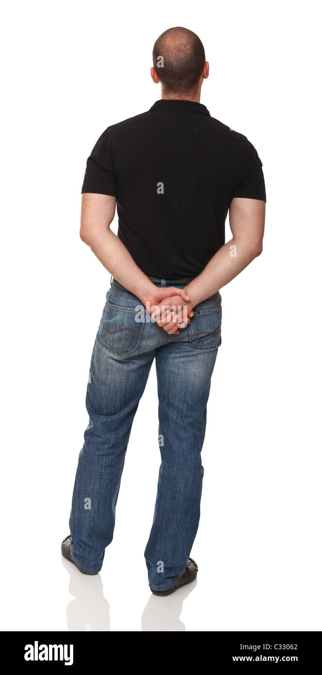 fine image of caucasian standing man back view Stock Photo - Alamy