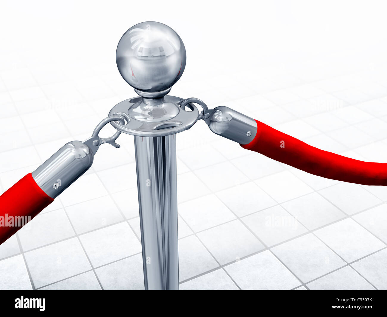 Illustration of velvet rope and stand close up Stock Photo - Alamy