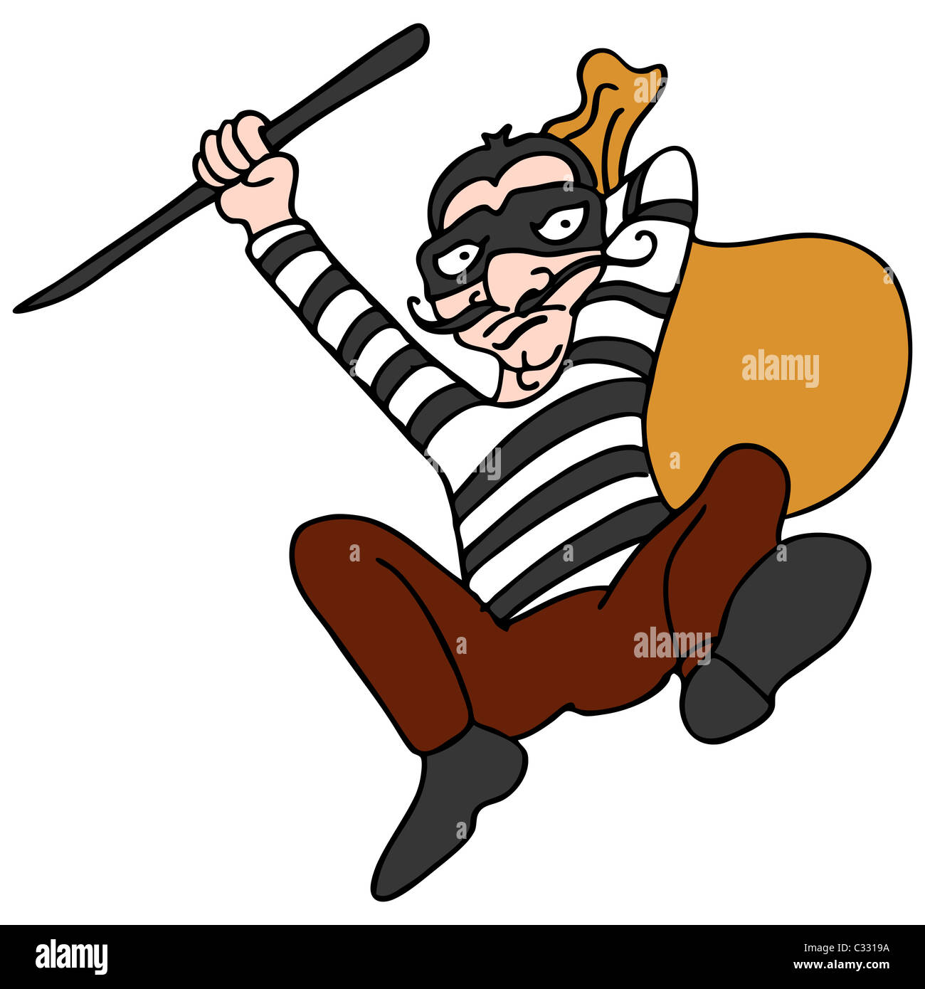 An image of a robber escaping with a bag of stolen goods Stock Photo ...