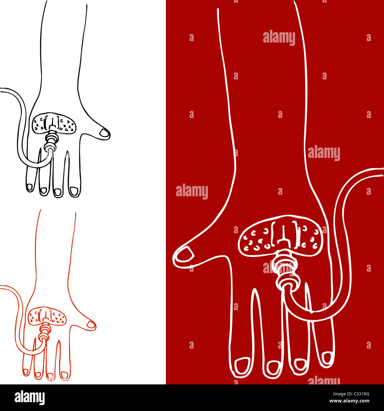 An image of a hand with an intravenous therapy tube bandage Stock Photo ...