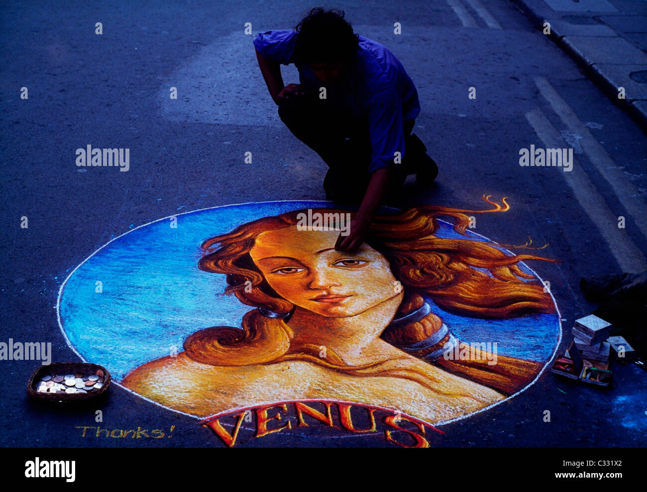 Dublin, Co Dublin, Ireland, Pavement Artist Stock Photo - Alamy