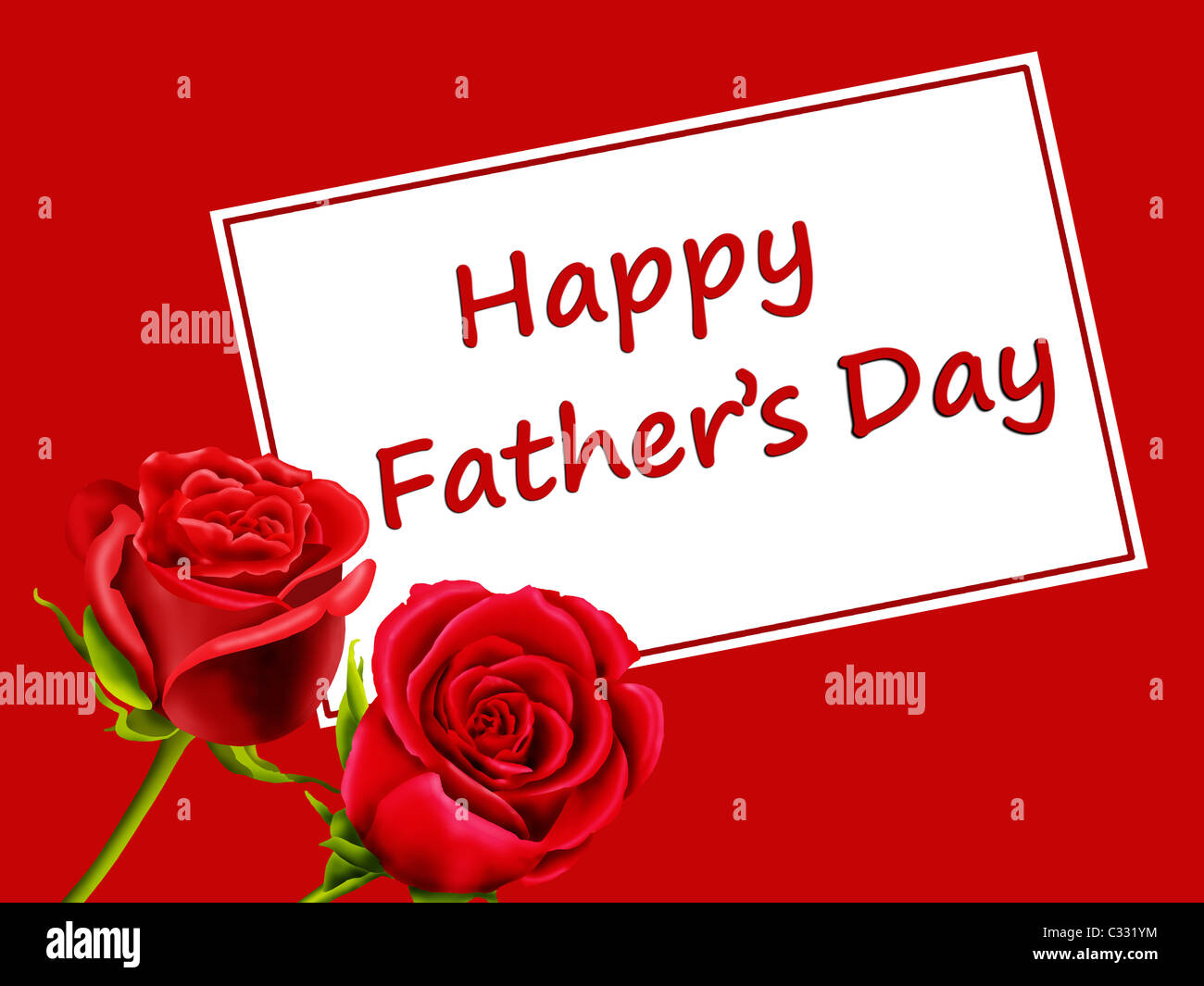Father's day card with roses and a heart Stock Photo - Alamy