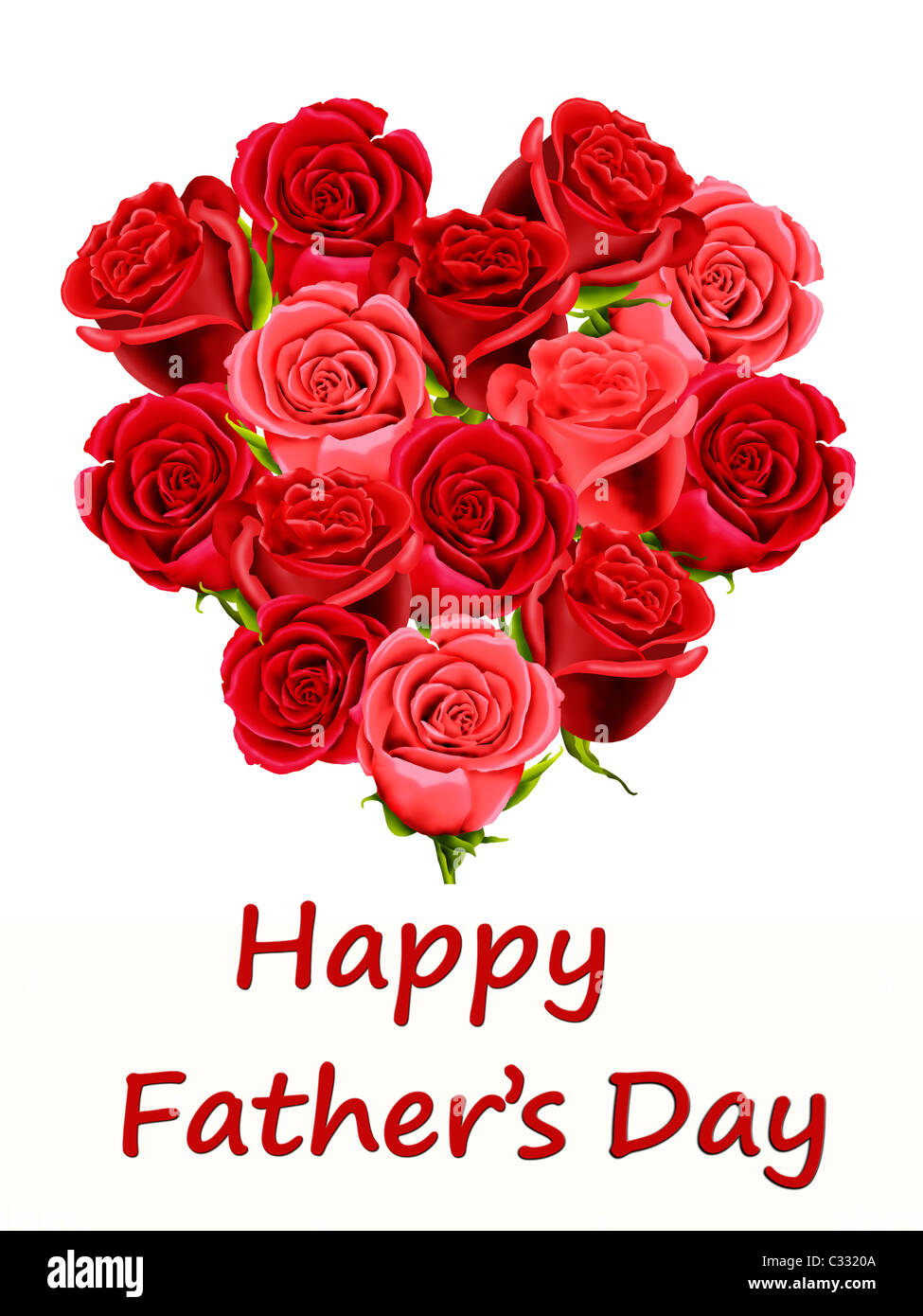 Father's Day card with a heart of roses Stock Photo - Alamy