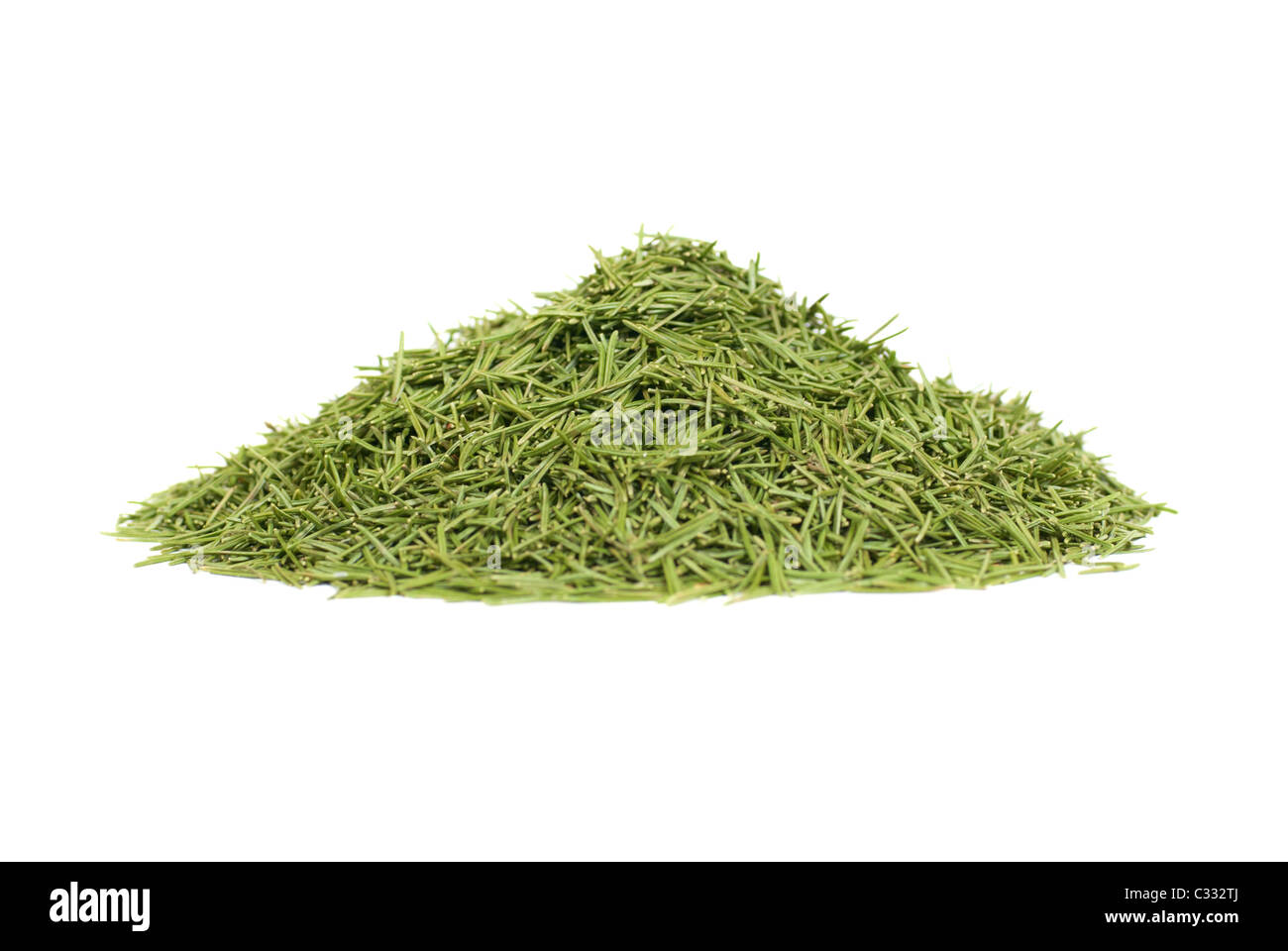 Stack of green needles Stock Photo - Alamy