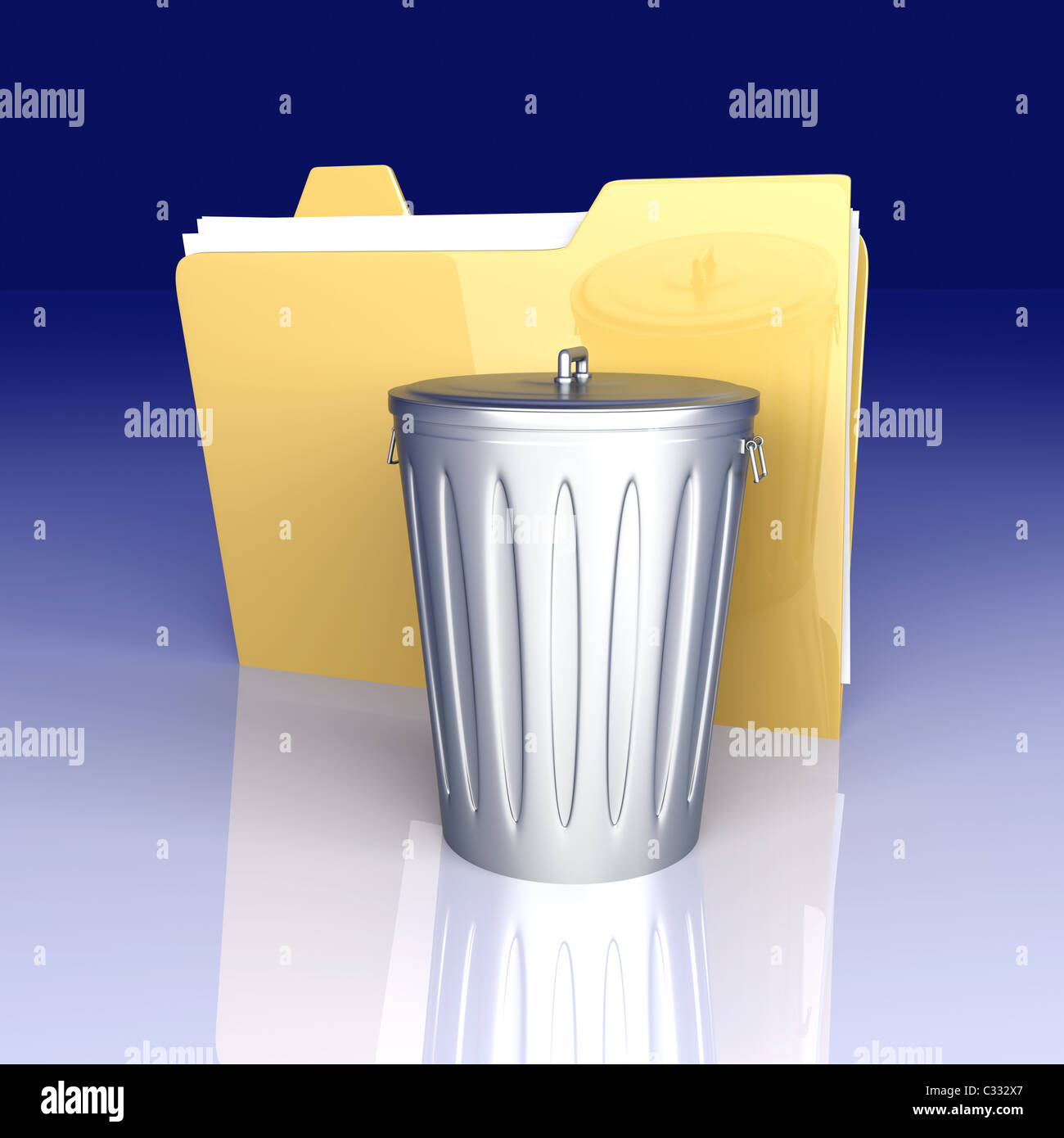 Folder trash bin 3d illustration hi-res stock photography and images ...