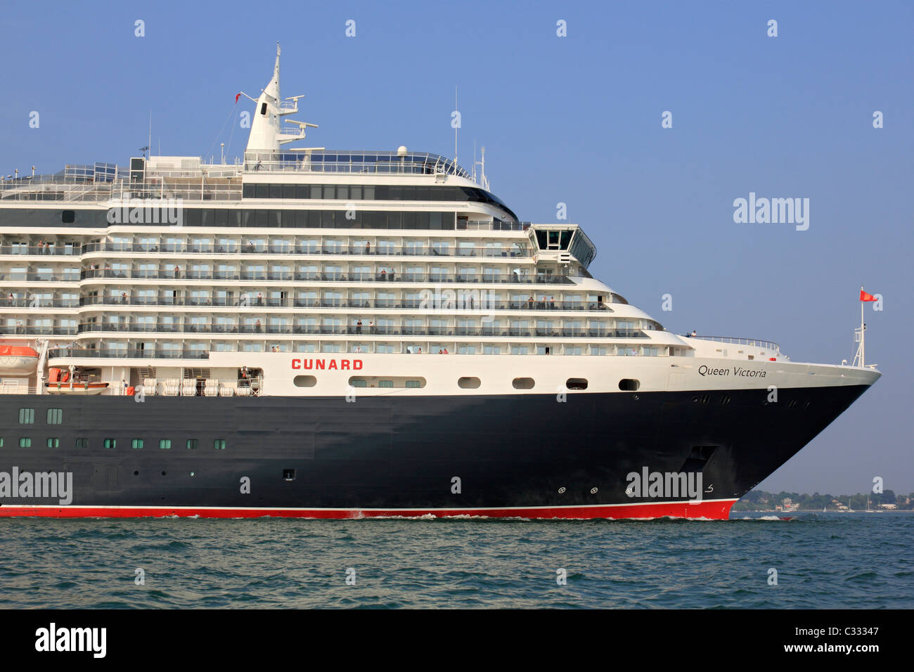 Queen Victoria Cunard cruise ship in Southampton Water, Hampshire ...