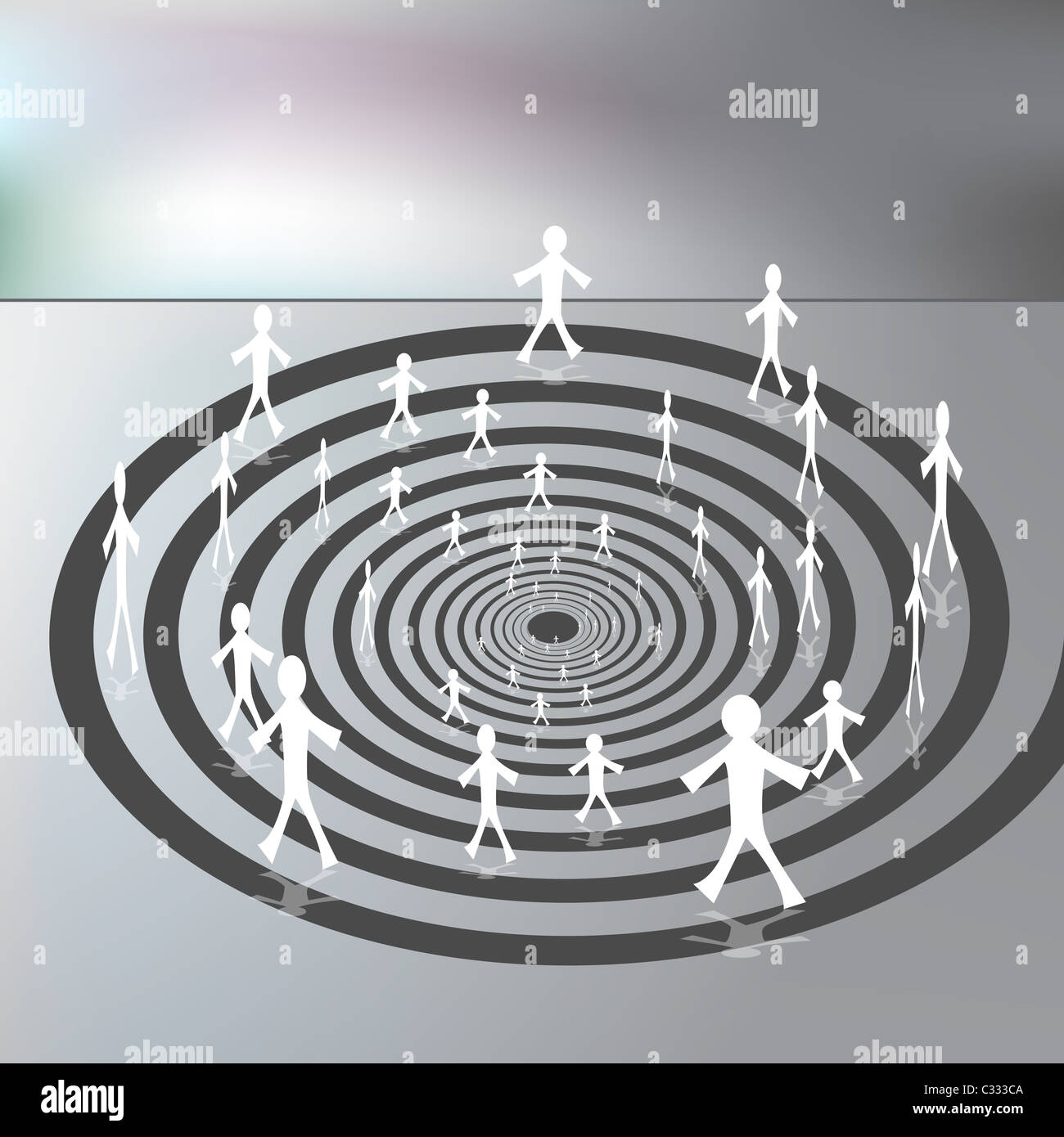 An image of a people walking along a downward spiral path Stock Photo ...