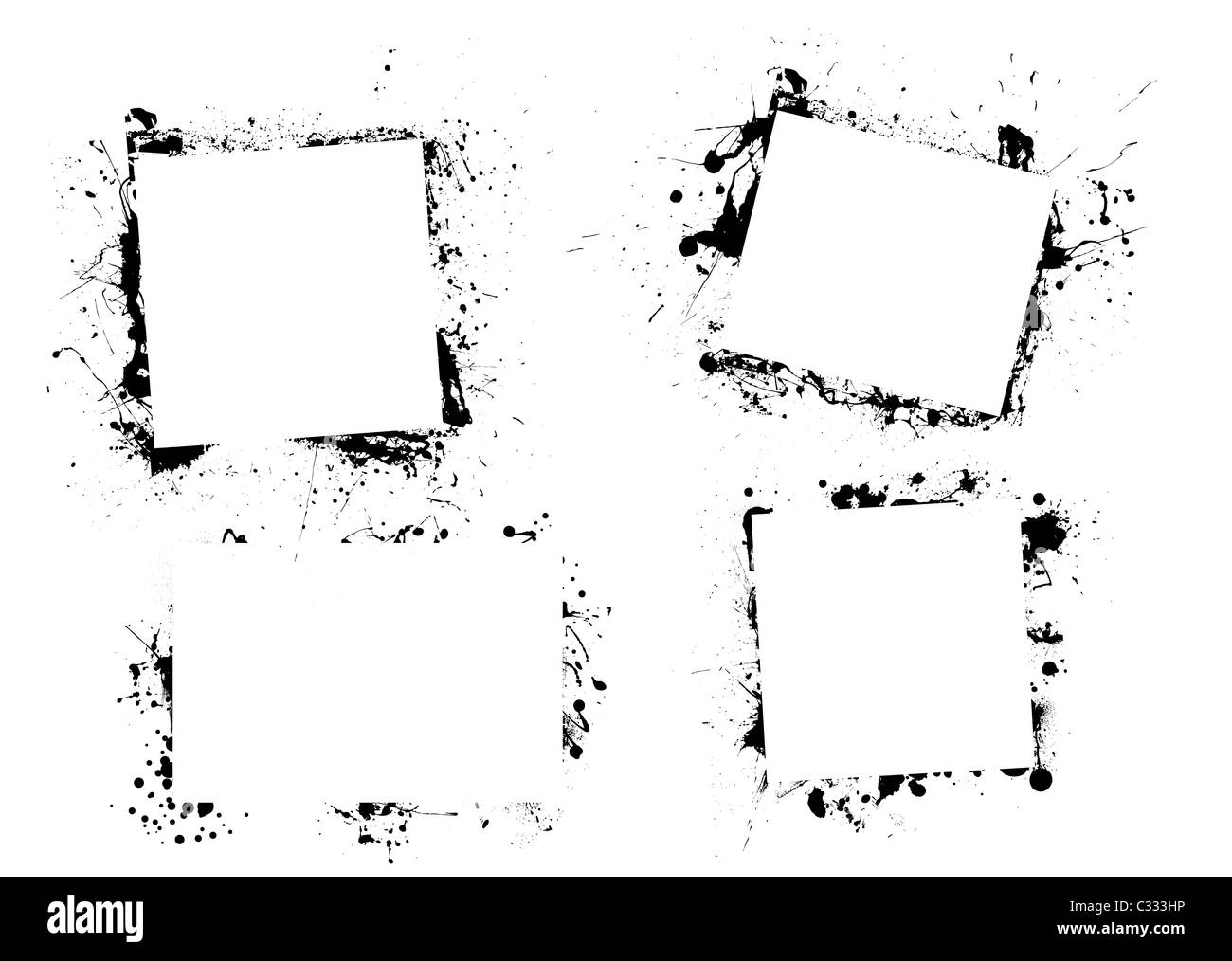 Black ink grunge frame border with copyspace Stock Photo - Alamy