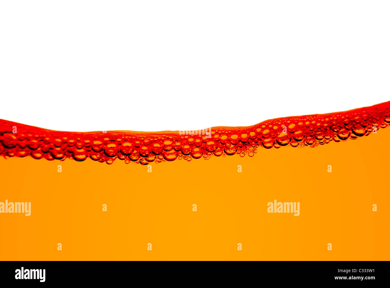 Orange fuel line with bubbles isolated on a white background Stock ...