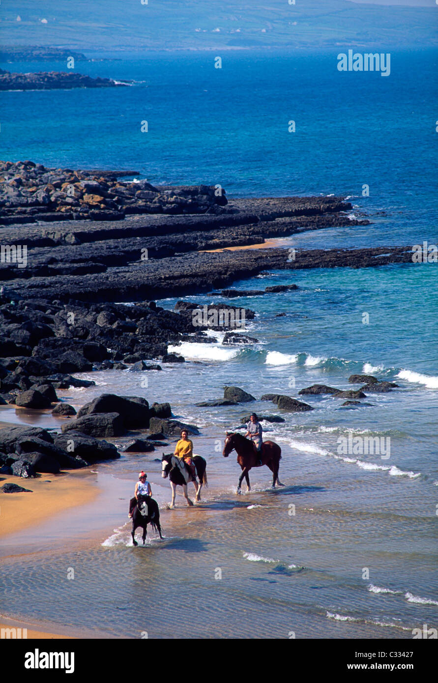 Pony Trekking, Fanore, Co Clare, Ireland Stock Photo - Alamy