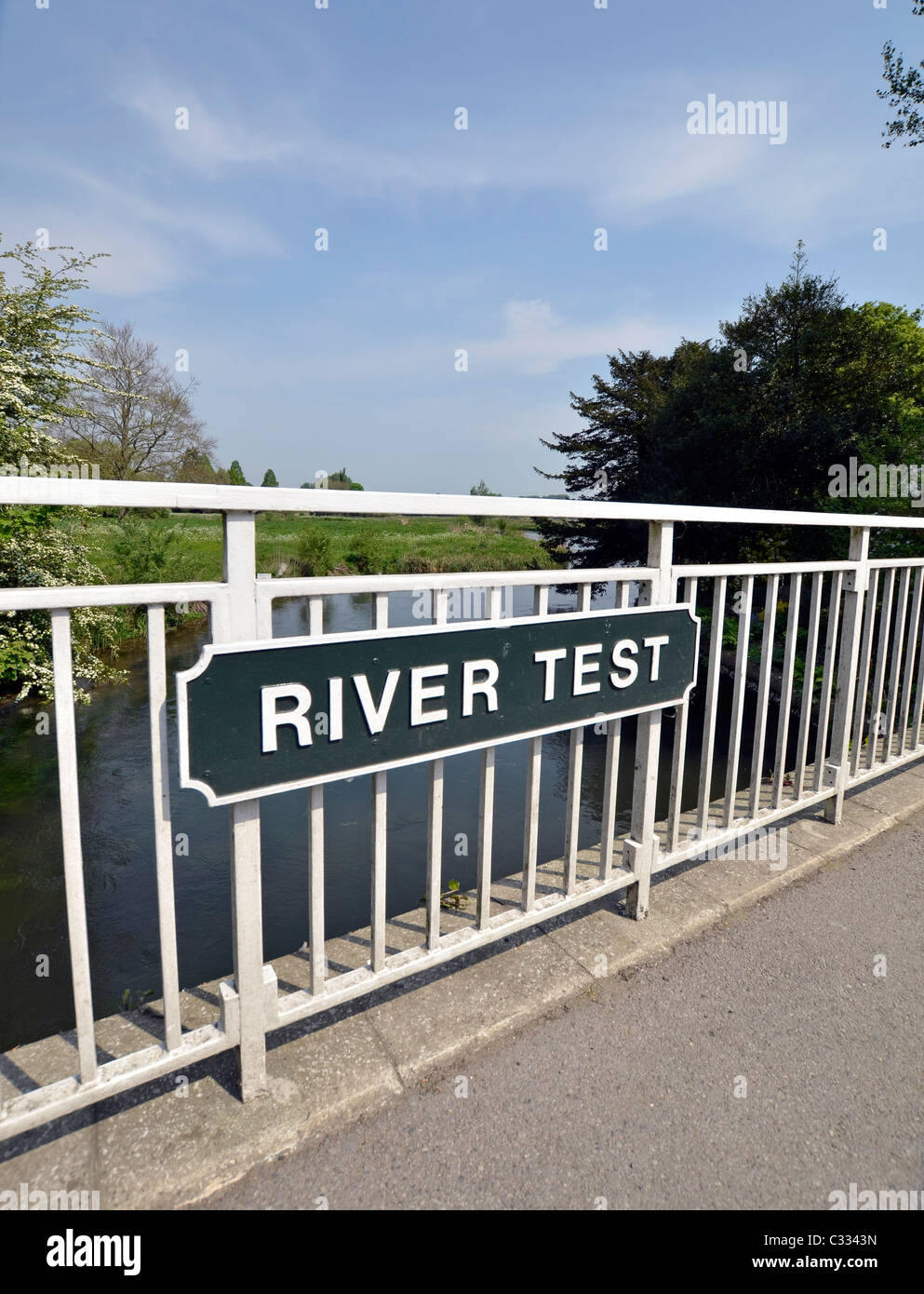 river test sign on bridge at stockbridge Stock Photo - Alamy