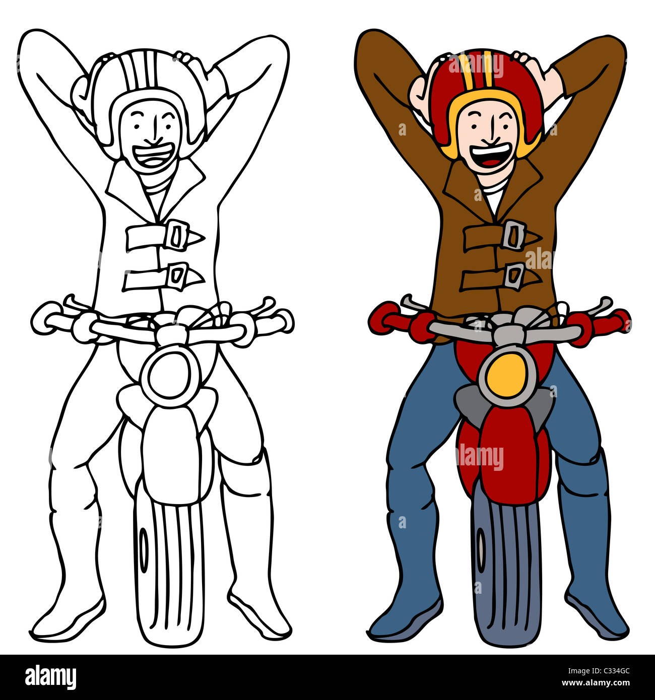 Cartoon Motorcycle Rider Clip Art