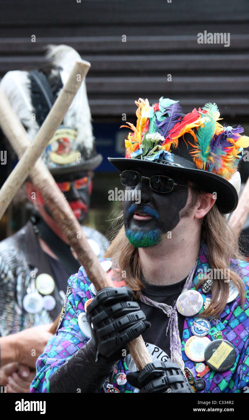 Black Pig Border Morris Dancers Stock Photo - Alamy