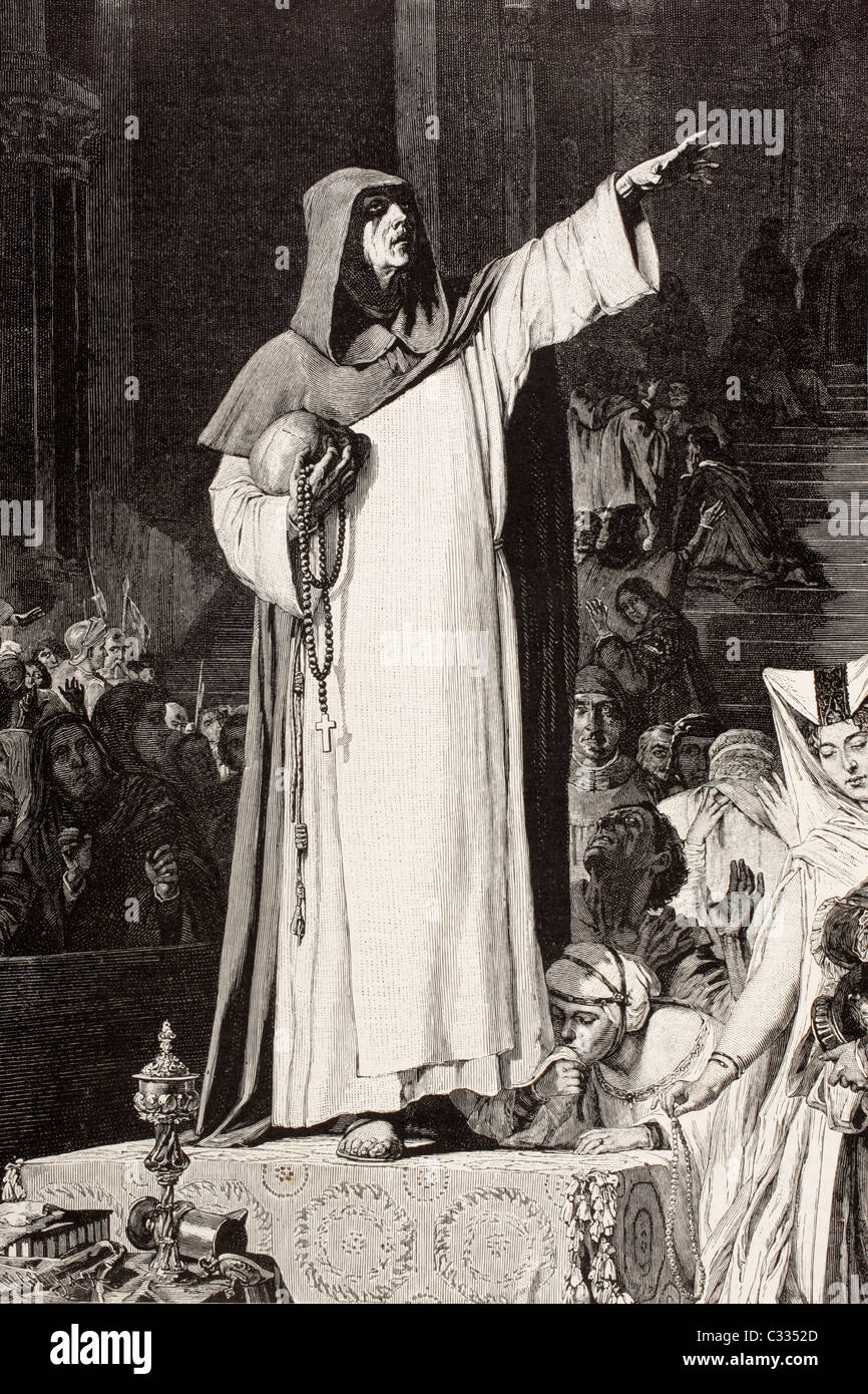 Girolamo Savonarola, 1452 – 1498. Italian Dominican friar preaching ...