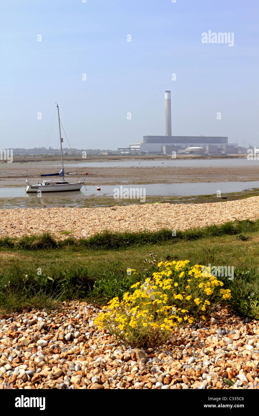 Calshot coastal village on Southampton Water where it joins the Solent ...