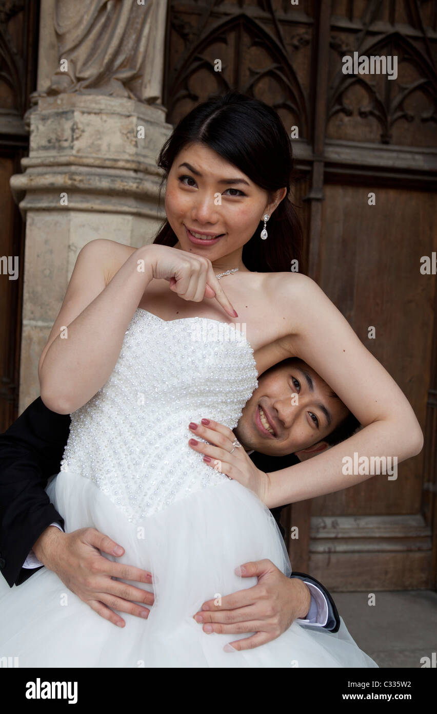 Wedding photograph of a just married couple photographed on Saint ...