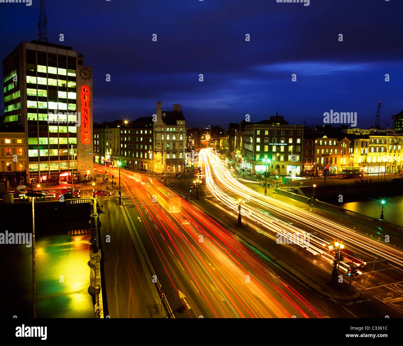 Dublin bridges night scene hi-res stock photography and images - Alamy