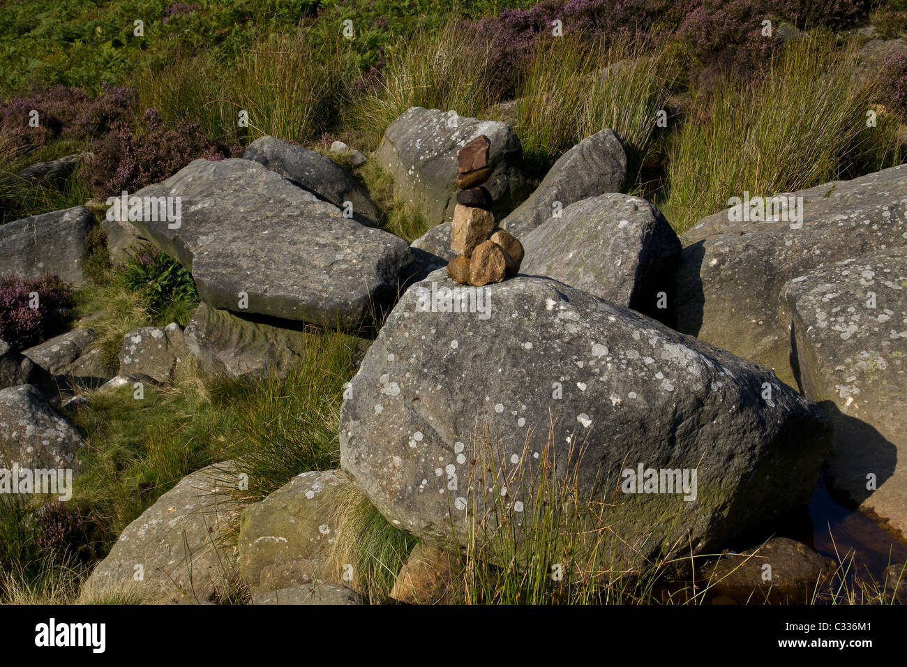 A man made rock sculpture inspired by natures handiwork on the moor ...