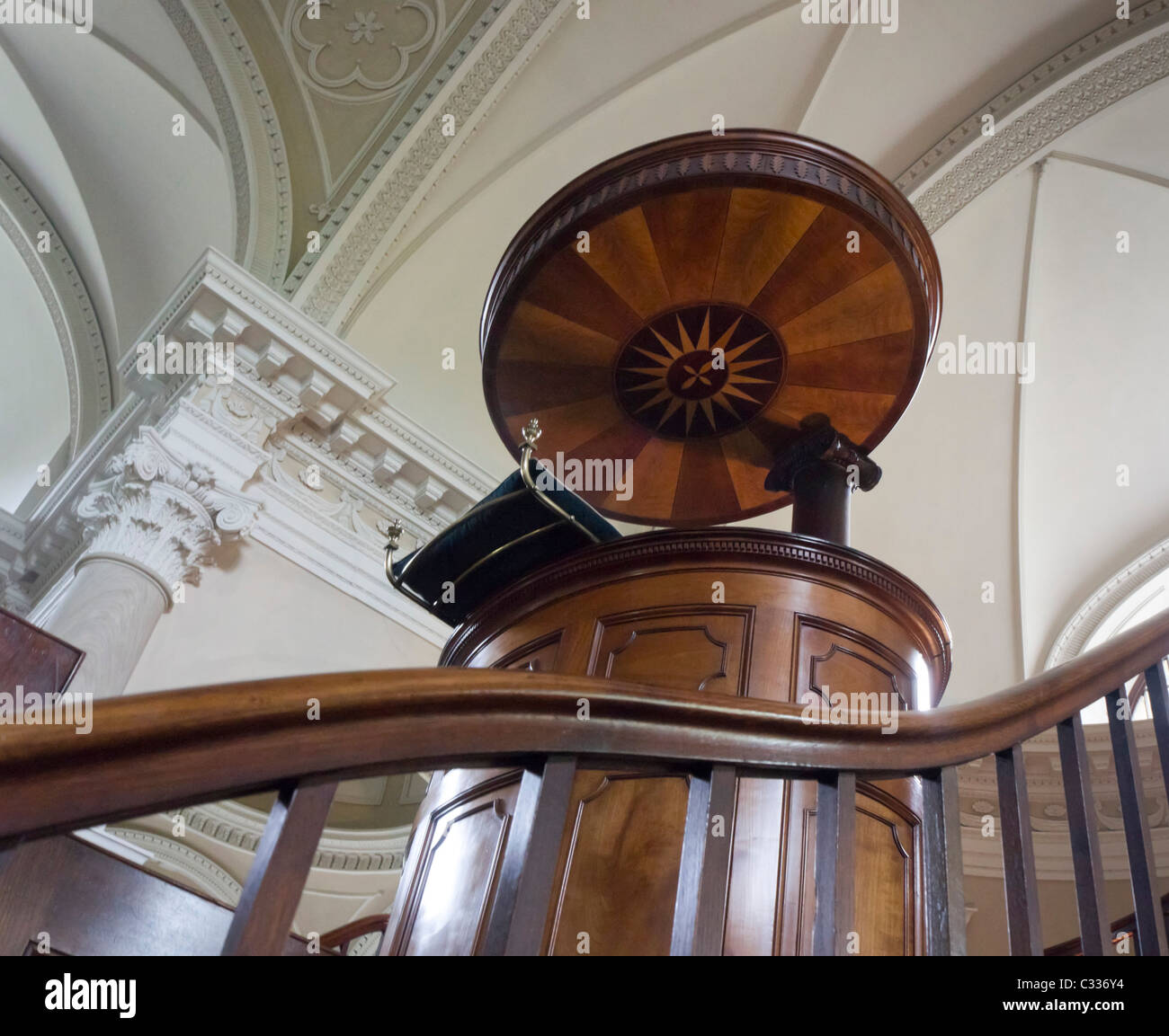 Gibside Chapel, County Durham, England - veneered wooden pulpit canopy ...