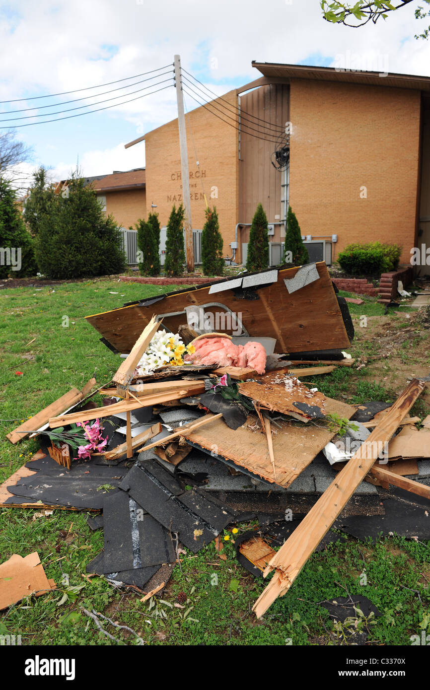SAINT LOUIS, MISSOURI - APRIL 26: Clean up after tornadoes hit the ...