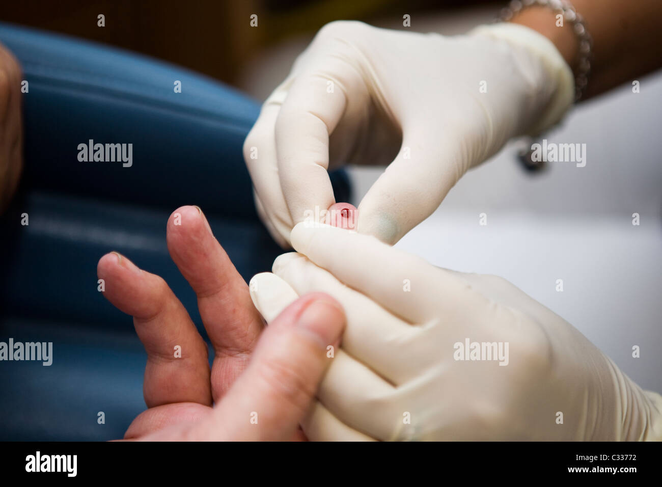 Blood test at GP doctor's surgery Stock Photo - Alamy
