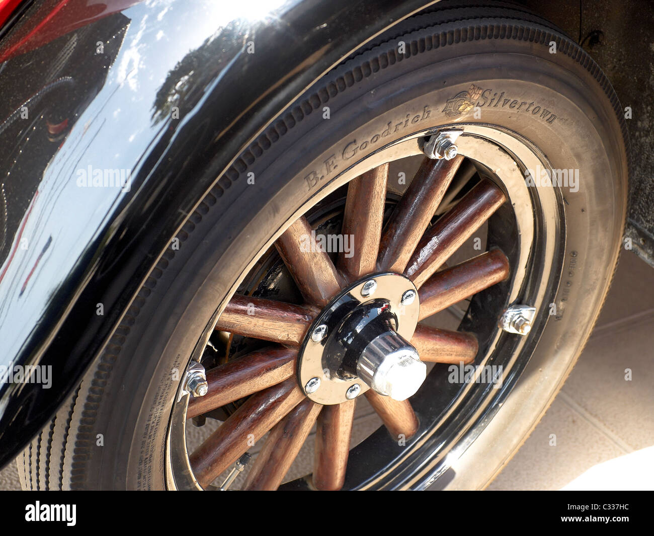 -Wheel of Classical Car Stock Photo - Alamy