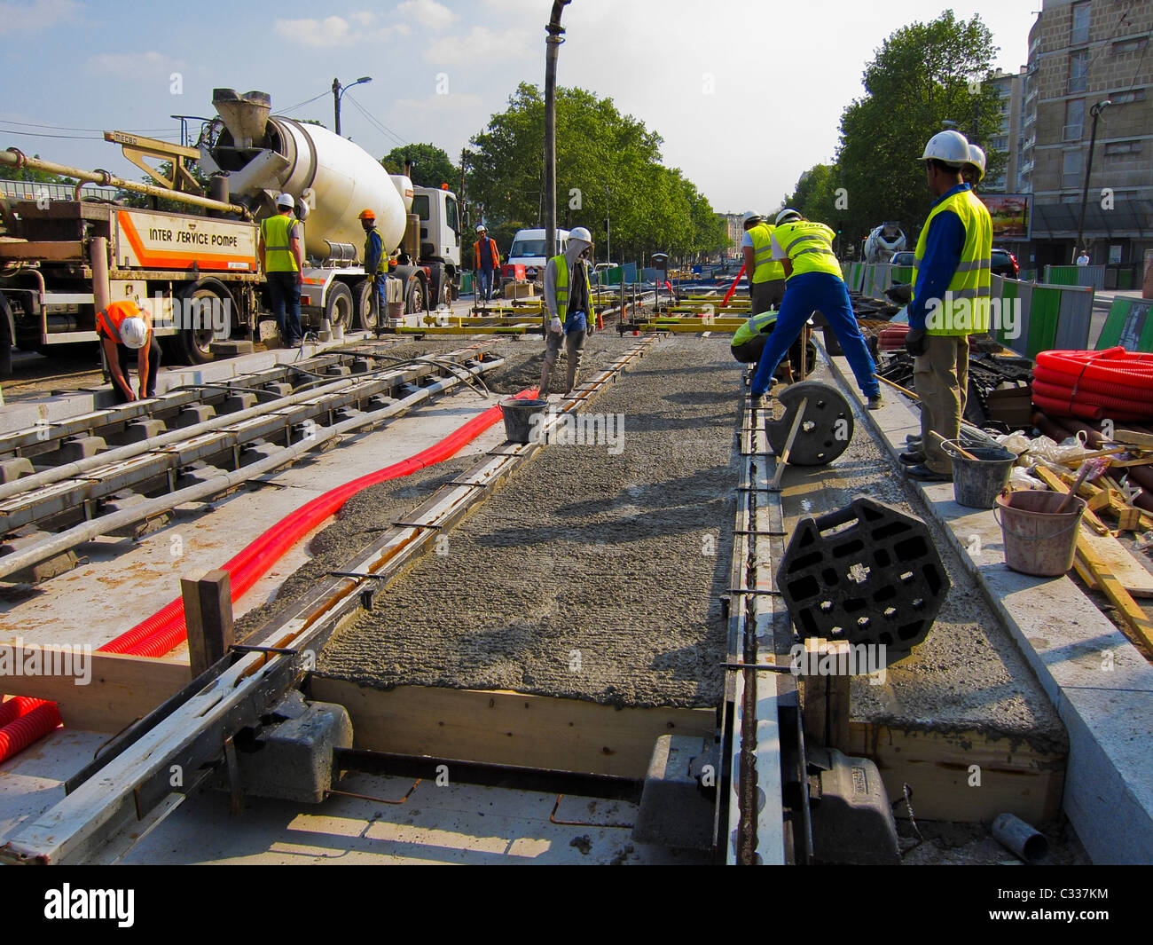 Tramway t3 construction site hi-res stock photography and images - Alamy