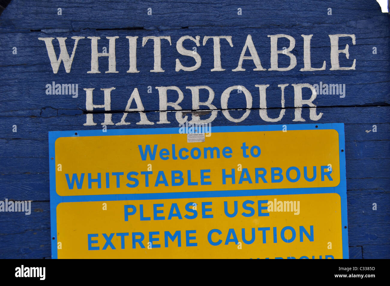 Whitstable Harbour Sign Stock Photo - Alamy