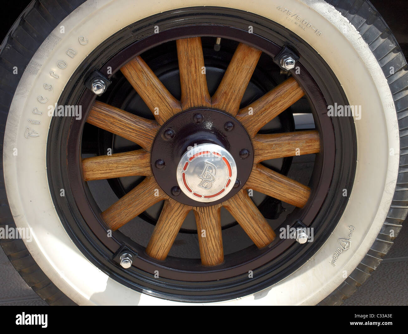-Wheel of Classic Car Stock Photo - Alamy