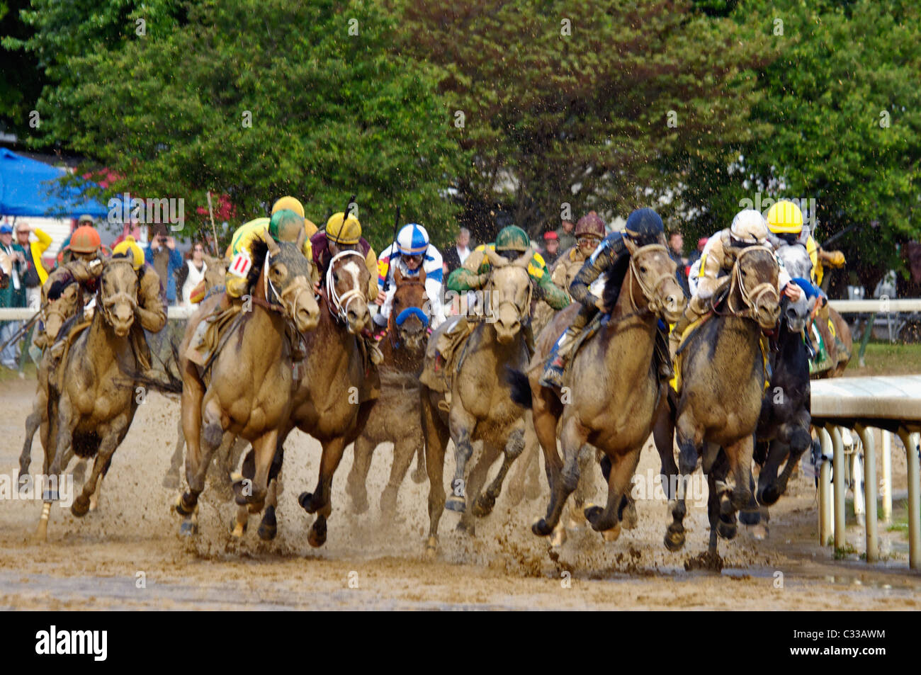 Final Turn of the 2010 Kentucky Derby at Churchilll Downs in Louisville ...