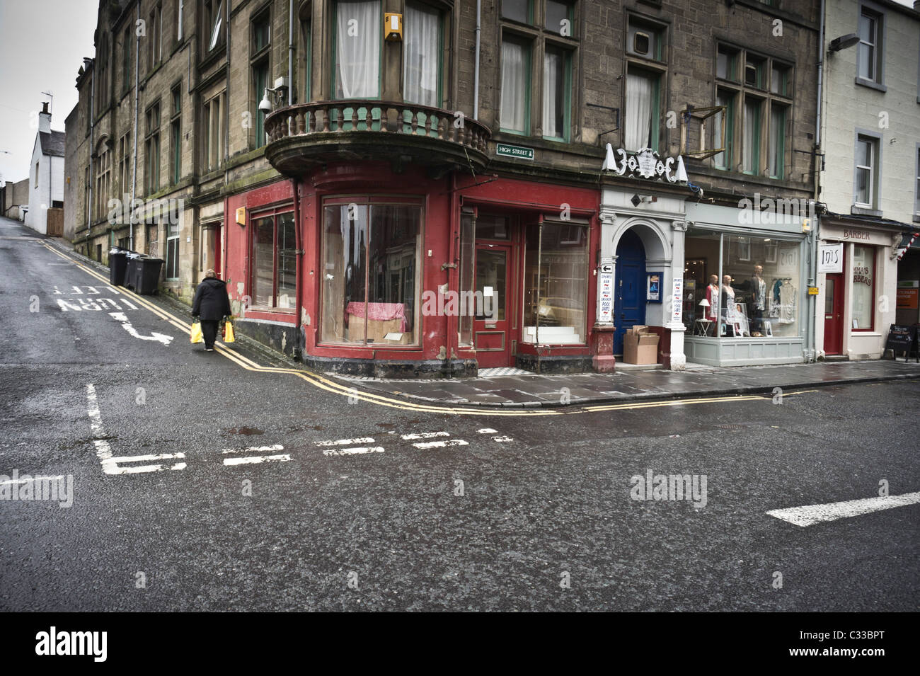 Scottish Border town of Hawick - images along the High Street ...