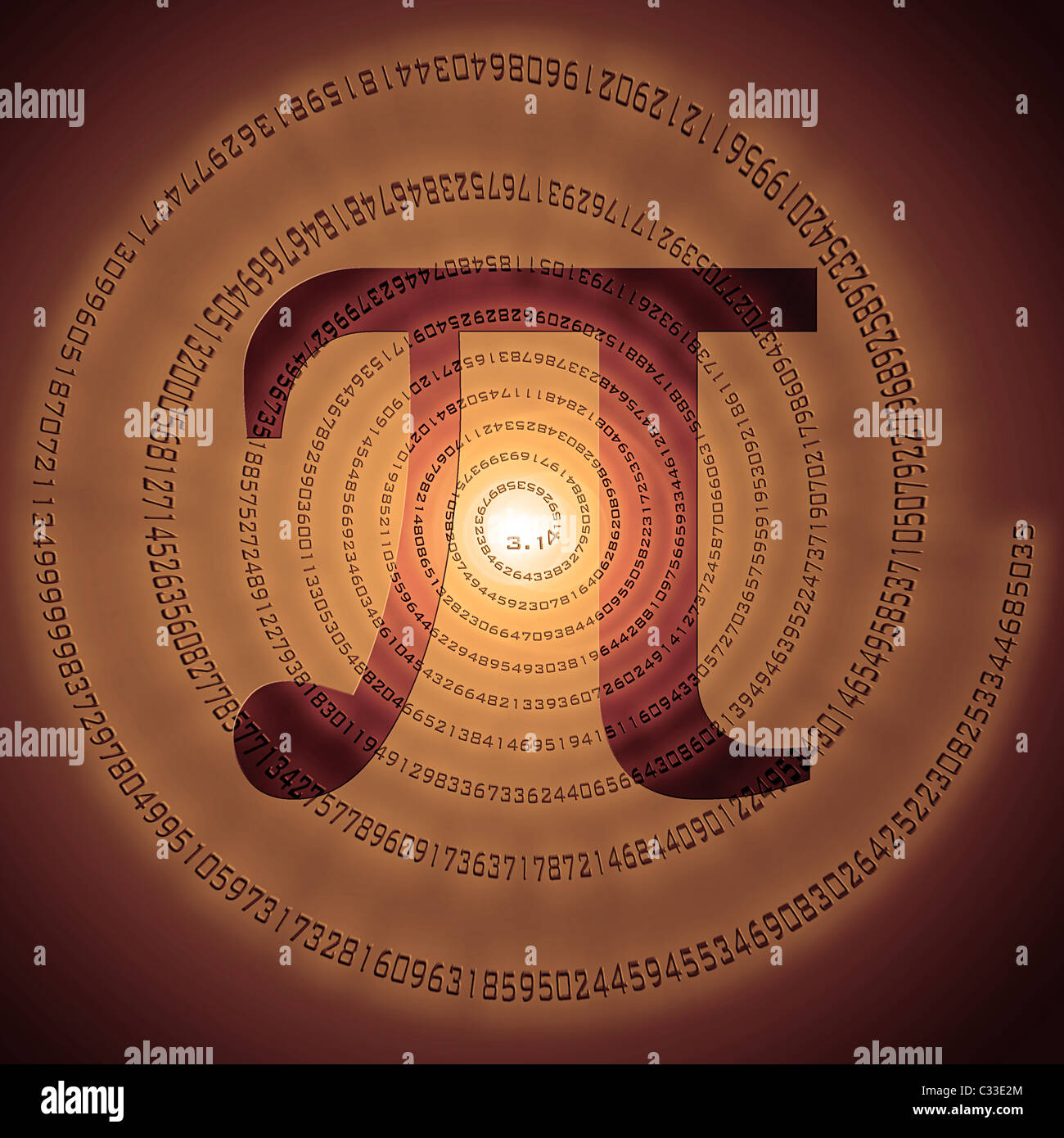 greek letter pi over spiral made of pi figures Stock Photo - Alamy