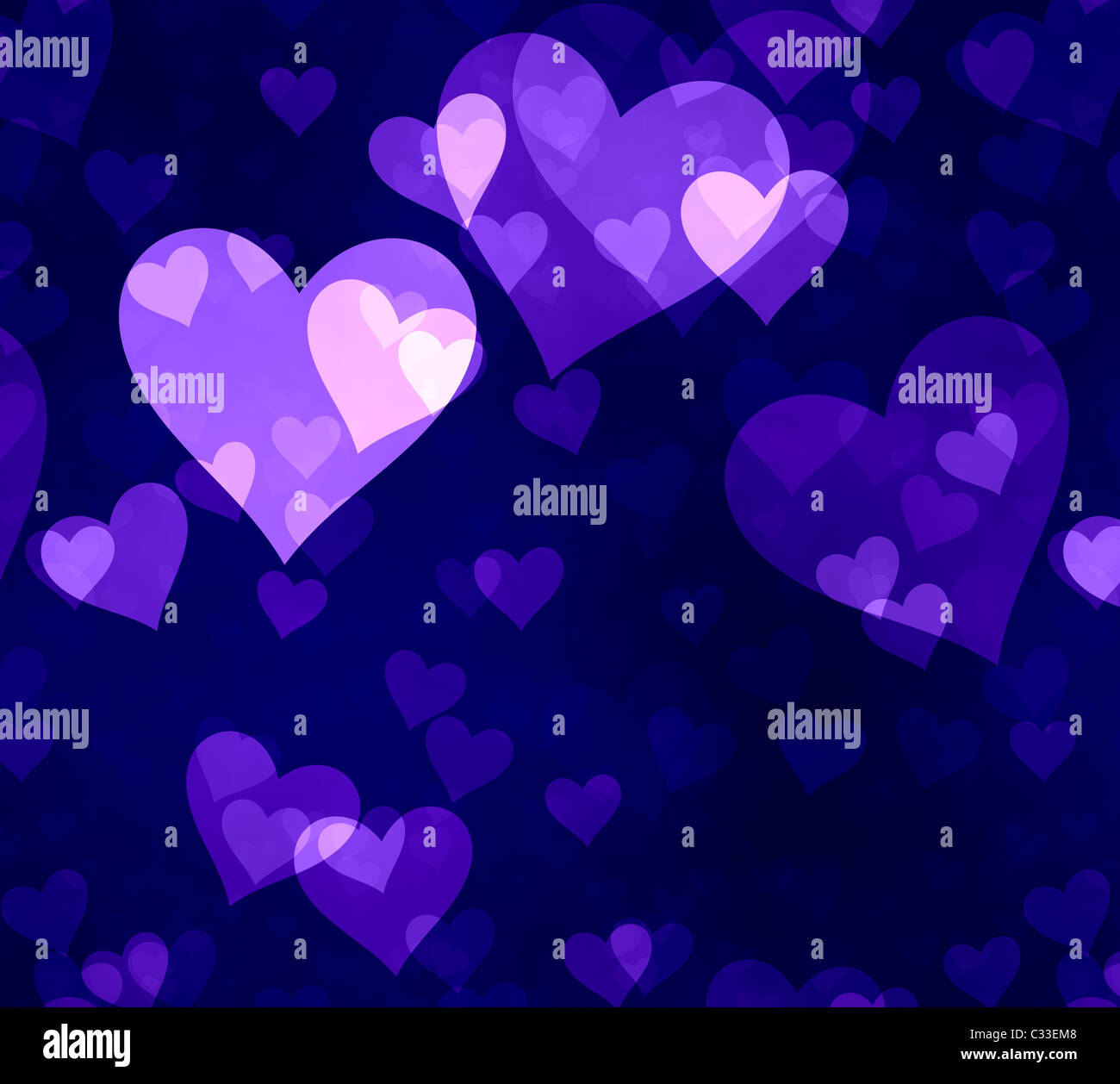 great illustration of pink and blue love heart symbols Stock Photo - Alamy