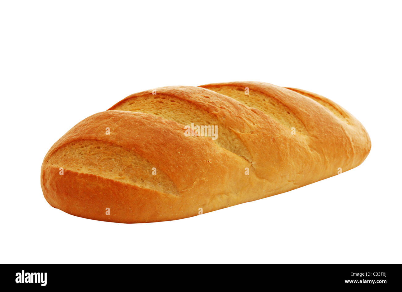 long loaf isolated on white background Stock Photo - Alamy