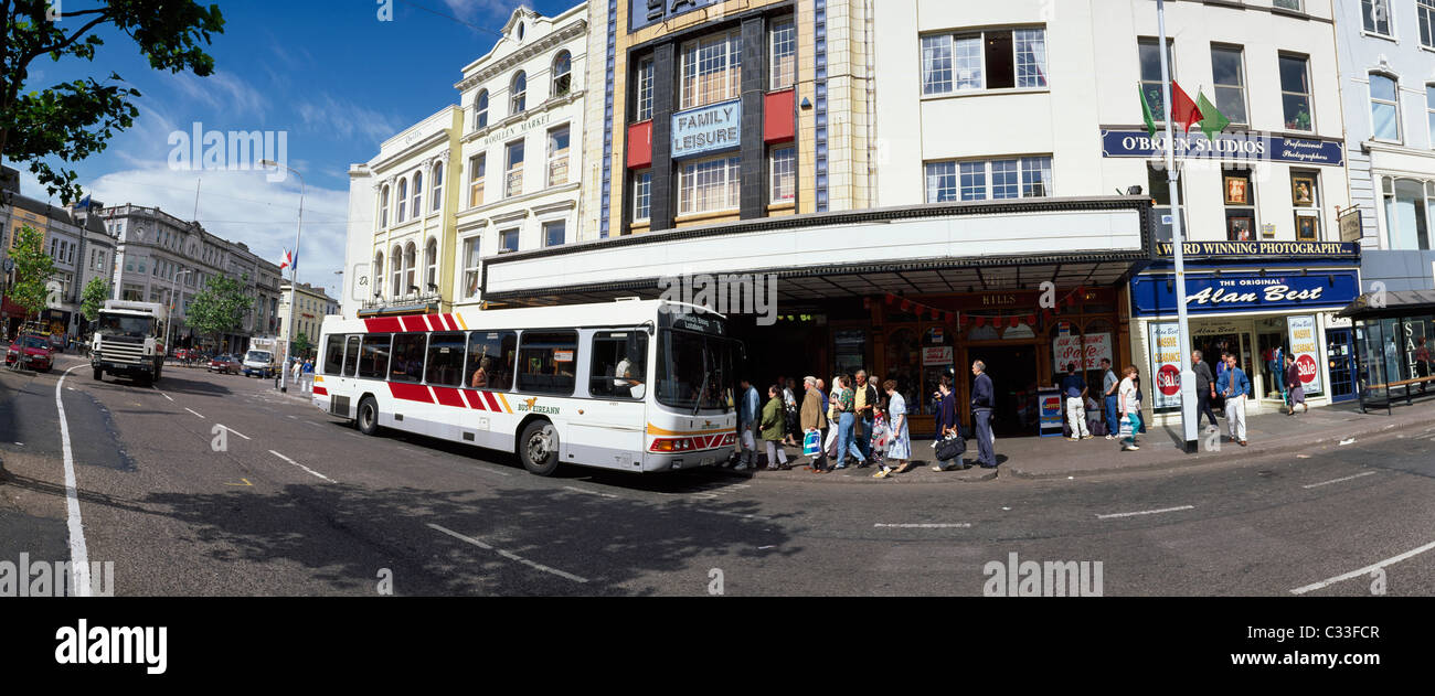 Cork City,Co Cork,Ireland;Tourist Bus Picking Up People Stock Photo - Alamy